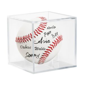 acrylic baseball case for display, uv protected baseball display cube, autographed baseball clear display case, baseball display case for memorabilia baseball (1pc)