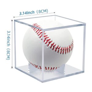 4 Pack Baseball Display Case, UV Protected Acrylic Boxes for Display,Clear Display Case Baseball Cube Memorabilia Showcase Autograph Ball Protector - for Official Size Ball