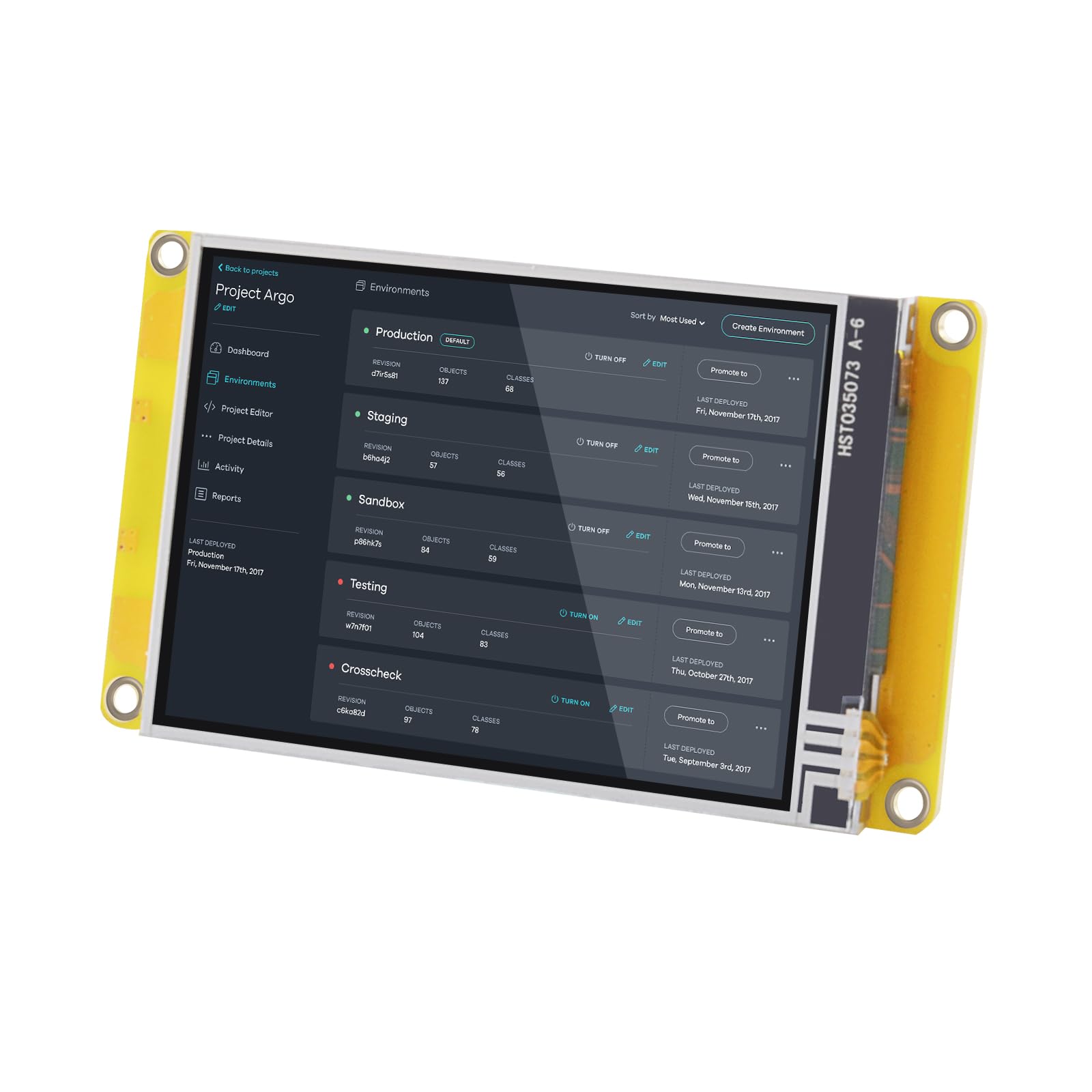 Nextion 3.5″ HMI Display Discovery Series NX4832F035 Resistive LCD-TFT Touch Screen 480×320, Nextion Display with Free Nextion Editor Software, Suitable for Medical Device, Racing Dashboard, etc.