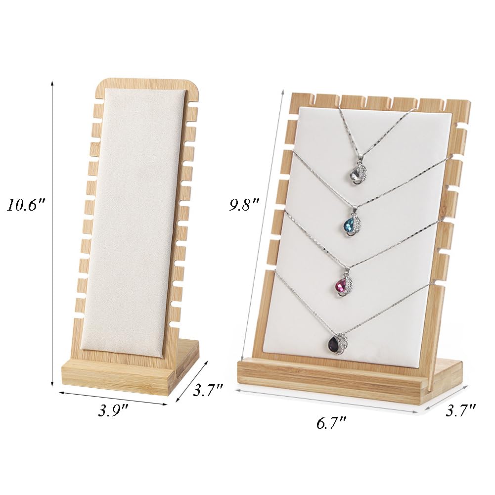 LOARNIEA Necklace Display Stands for Selling Necklace Holder Necklace Display Storage Jewelry Display Storage Set 3PCS (Beige)