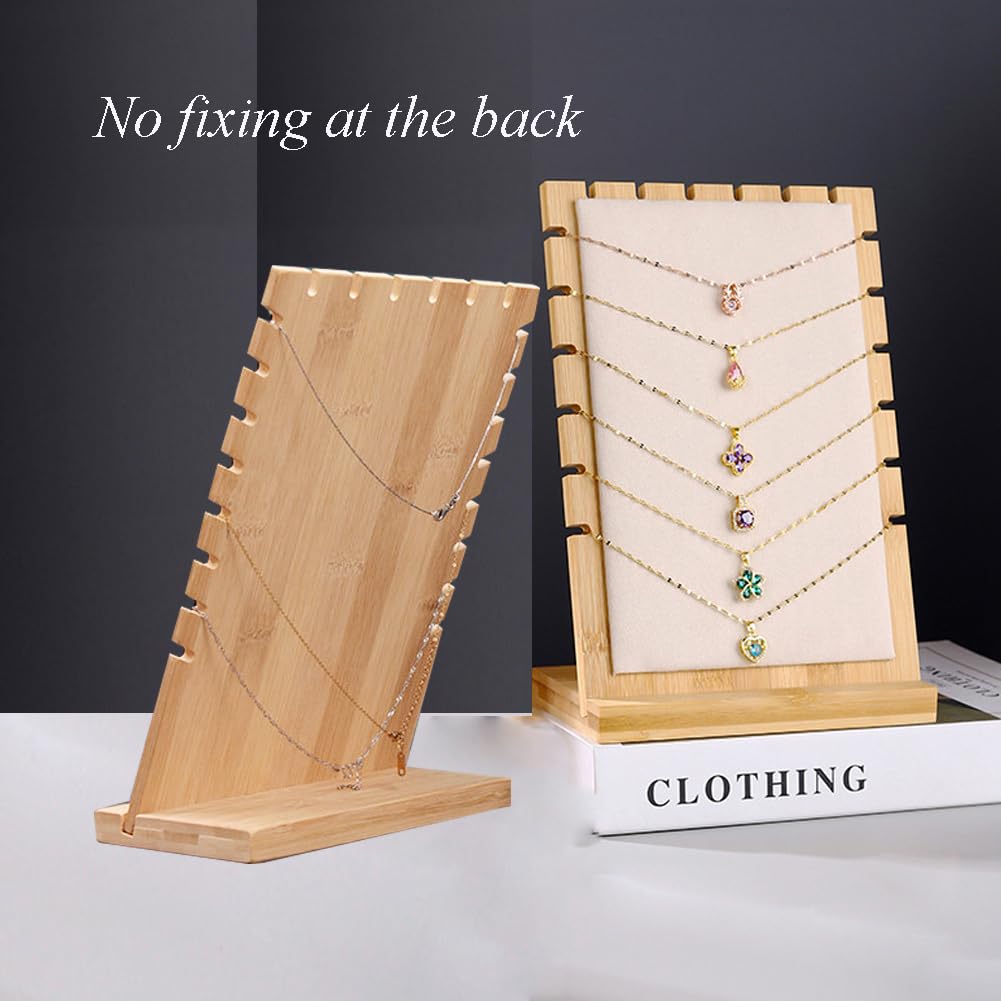 LOARNIEA Necklace Display Stands for Selling Necklace Holder Necklace Display Storage Jewelry Display Storage Set 3PCS (Beige)