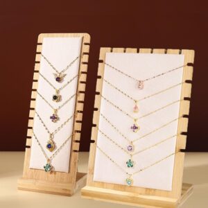 LOARNIEA Necklace Display Stands for Selling Necklace Holder Necklace Display Storage Jewelry Display Storage Set 3PCS (Beige)