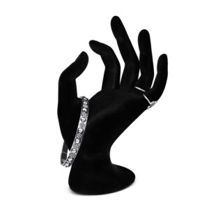 flexzion hand jewelry holder female mannequin hands holder for bracelet, watch, hand ring holder, mannequin arm form model, hand stand for jewelry display, velvet hand mannequin, black velvet