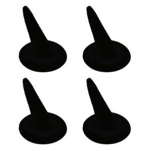 cchude 4 pcs black velvet finger ring display stand cone ring holder rack jewelry holder showcase