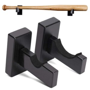 tobwolf 2pcs baseball bat display case, baseball bat hanger holder, wall mount baseball bat horizontal rack, baseball bat bracket - black