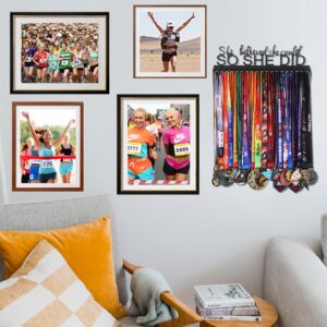 Goutoports Medal Holder Display Hanger Rack Frame for Sport Race Runner - She Believed She Could - Sturdy Black Steel Metal Over 60 Medals Easy to Install