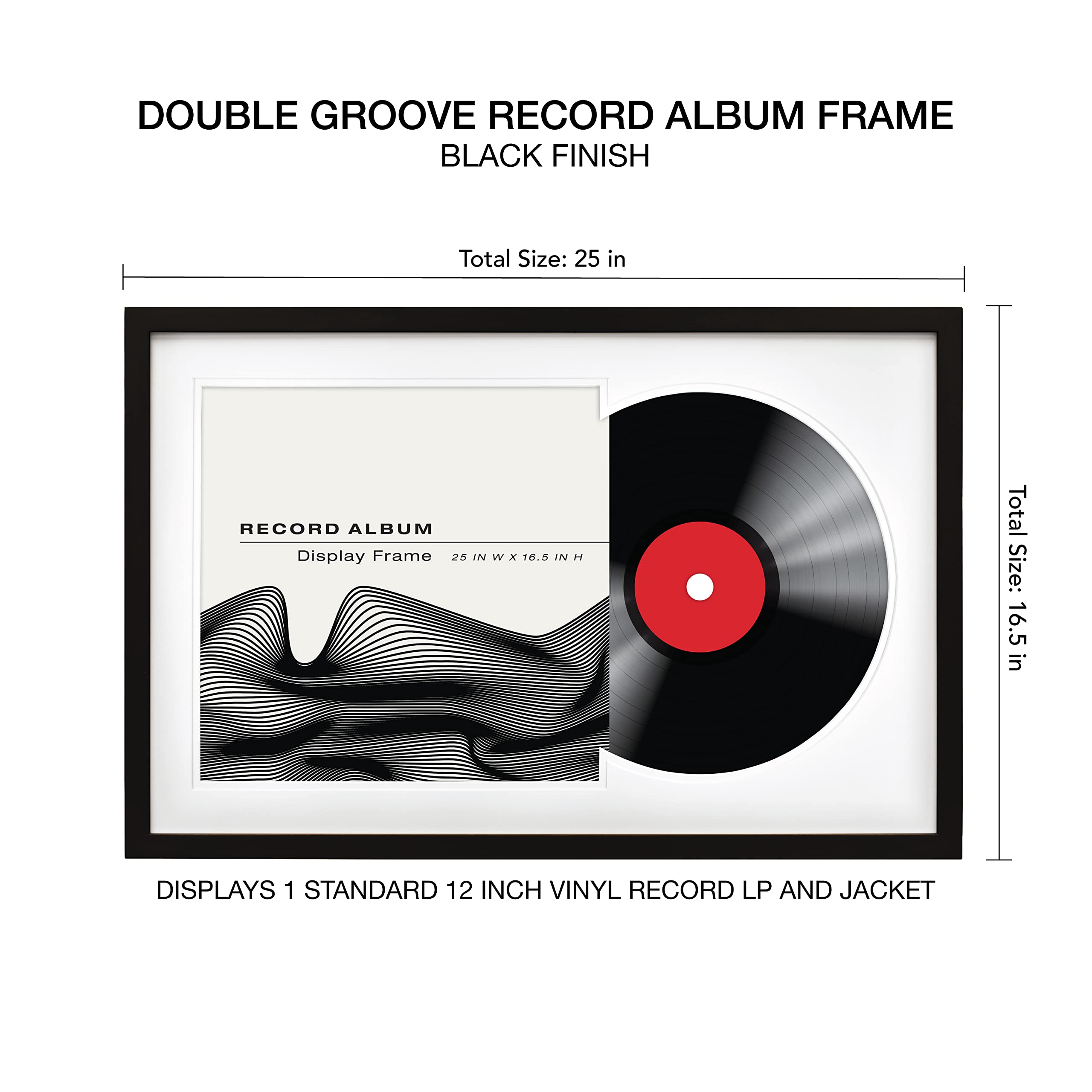 MCS Record Album Frame, Black, 16.5 x 25 in