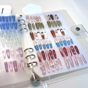 guxacu press on nail organizer 10 pcs clear empty press on nail storage press on nail packaging for fake nail storage nail display nail salon press on nail supplies organizer with nail tape