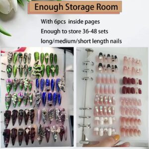 GUXACU Press On Nail Organizer 10 PCS Clear Empty Press On Nail Storage Press On Nail Packaging for Fake Nail Storage Nail Display Nail Salon Press On Nail Supplies Organizer with Nail Tape