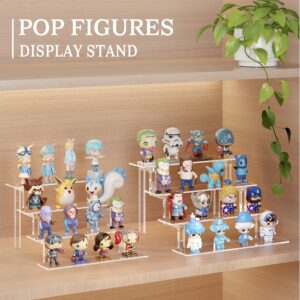 Acrylic Risers Display Stands, Clear Perfume Organizer, 4 Tier Diaplay Riser Shelf Compatible with Funko POPs Amiibo Nendoroids, Lotion Holder Cupcake Stand Shot Glass Display Tiered Table Shelf Stand