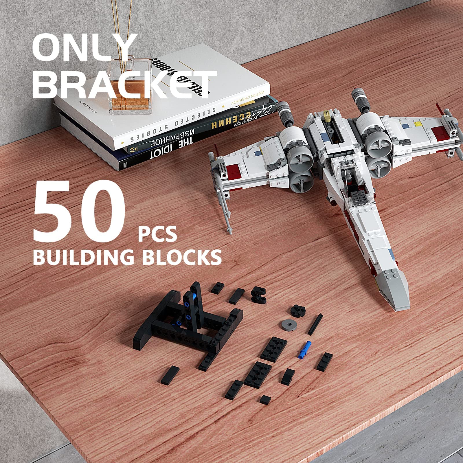 building boat Stand for Lego X-Wing Starfighter 75301 75273 75297 75218 75235 Building Kits,Awesome Display for Lego Y-Wing 75249 75172 Starfighter Building Toys(52 PCS)