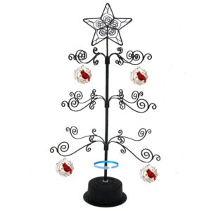 hohiya metal ornament display tree stand rotating hanger 24 inch wire hook hanging for halloween christmas balls bauble decorations gift craft tabletop black