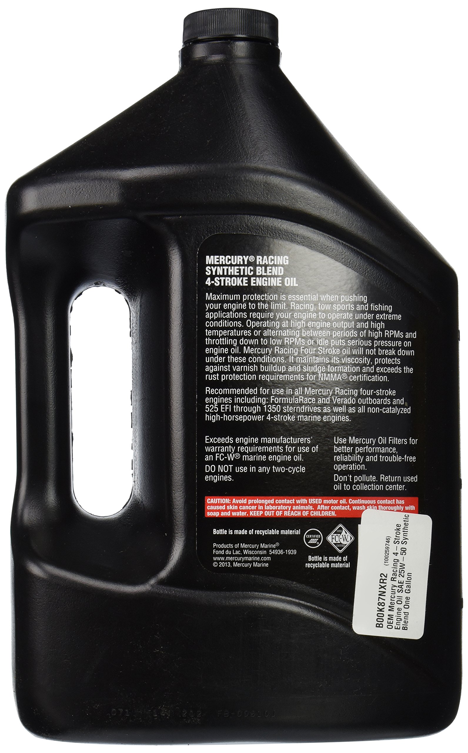 MERCURY OEM Verado 4-Stroke Engine Oil SAE 25W-50 Synthetic Blend One Gallon # 8M0078014