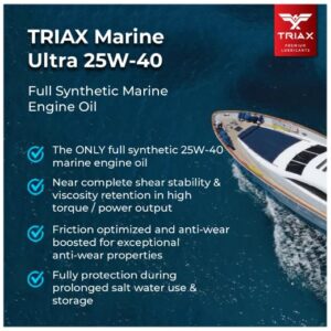 TRIAX Marine Ultra 25W-40 4-Stroke Full Synthetic Marine Engine Oil (5 Quart Jug)