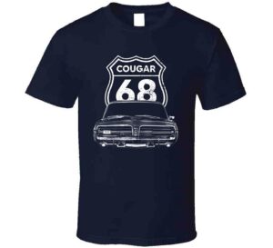 1968 mercury cougar front grill view with model year sign t shirt xl navy