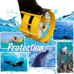 NorthBoat 9" Propeller Safety Guard for 9.9-20 HP Outboard Motors Polypropylene Marine Thruster Protective Cover, Yellow Cage