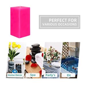 Zest Candle 3 by 6-Inch, Hot Pink Square Pillar Candle, 3" L x 3" W x 6" H