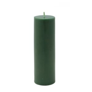 zest candle cpz-119_24 24-piece pillar candle, 2" x 6", hunter green (pack of 12)