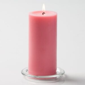 richland® 3" x 6" hand poured pink pillar candle