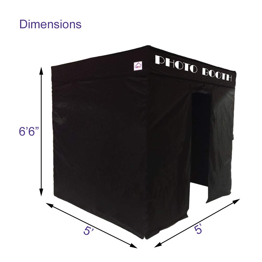 Impact Canopy 5' x 5' Pop-Up Portable Photo Booth Tent Studio with Roller Bag, Black