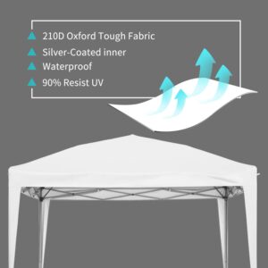 Klismos 10x10 Pop Up Canopy Outdoor Portable Party Beach Tent Instant Gazebo with 4 Removable Sidewalls for Wedding Party (White)