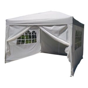 10'x10'ez pop up wedding party tent folding gazebo canopy w/sides & carry bag