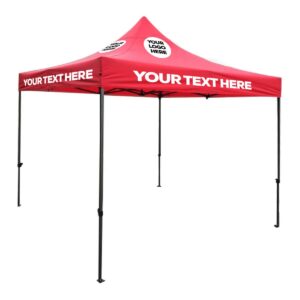 above all advertising custom pop up canopy tent with your logo for events, trade shows, restaurant, food booth tents and canopies (10 x 10 feet, red canopy)