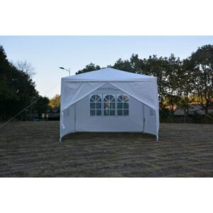 oxiqmart 10'x10' 4 walls canopy party wedding tent white gazebo-upgrade section