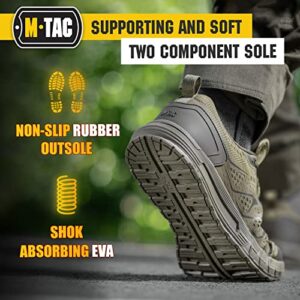 M-Tac Sport Tactical Running Walking Hiking Sneakers for Men - Mesh Lightweight (Dark Olive, 12)