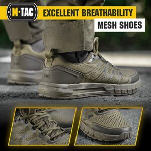 M-Tac Sport Tactical Running Walking Hiking Sneakers for Men - Mesh Lightweight (Dark Olive, 12)