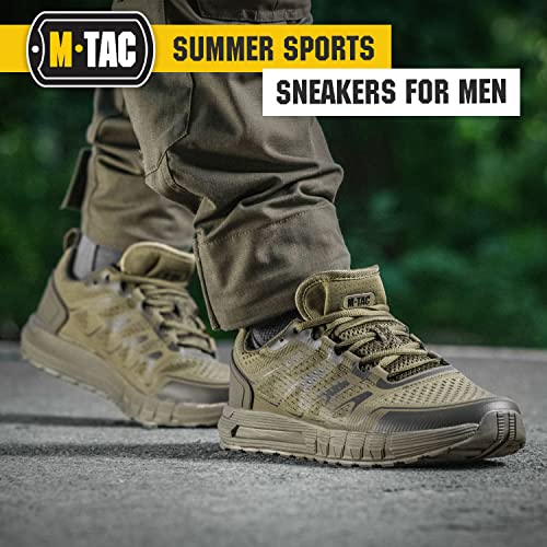 M-Tac Sport Tactical Running Walking Hiking Sneakers for Men - Mesh Lightweight (Dark Olive, 12)