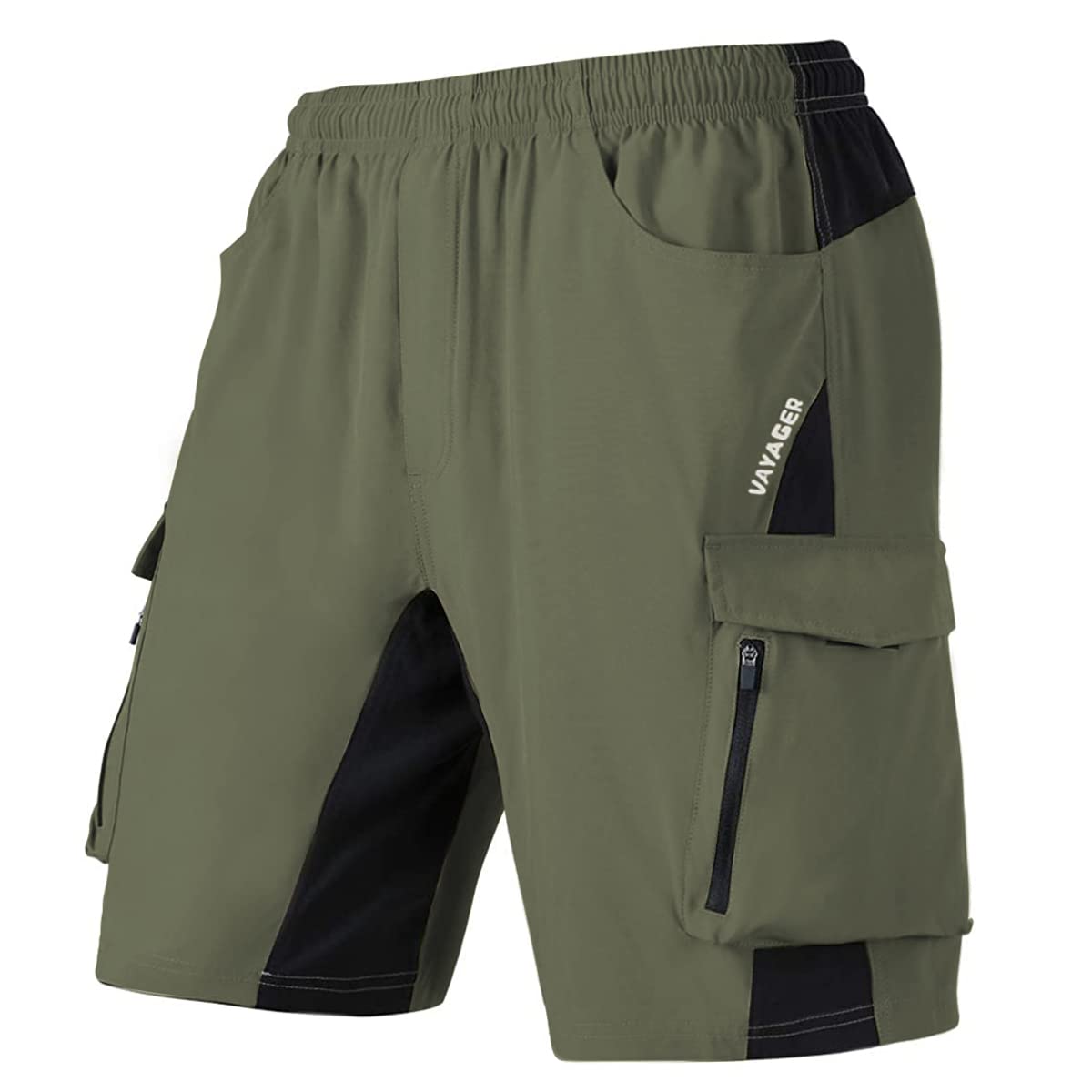 VAYAGER Men's Hiking Cargo Shorts Lightweight Multi Pocket Casual Outdoor Travel Shorts for Fishing Camping (Army Green-3XL)