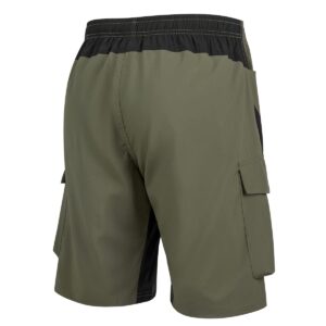 VAYAGER Men's Hiking Cargo Shorts Lightweight Multi Pocket Casual Outdoor Travel Shorts for Fishing Camping (Army Green-3XL)