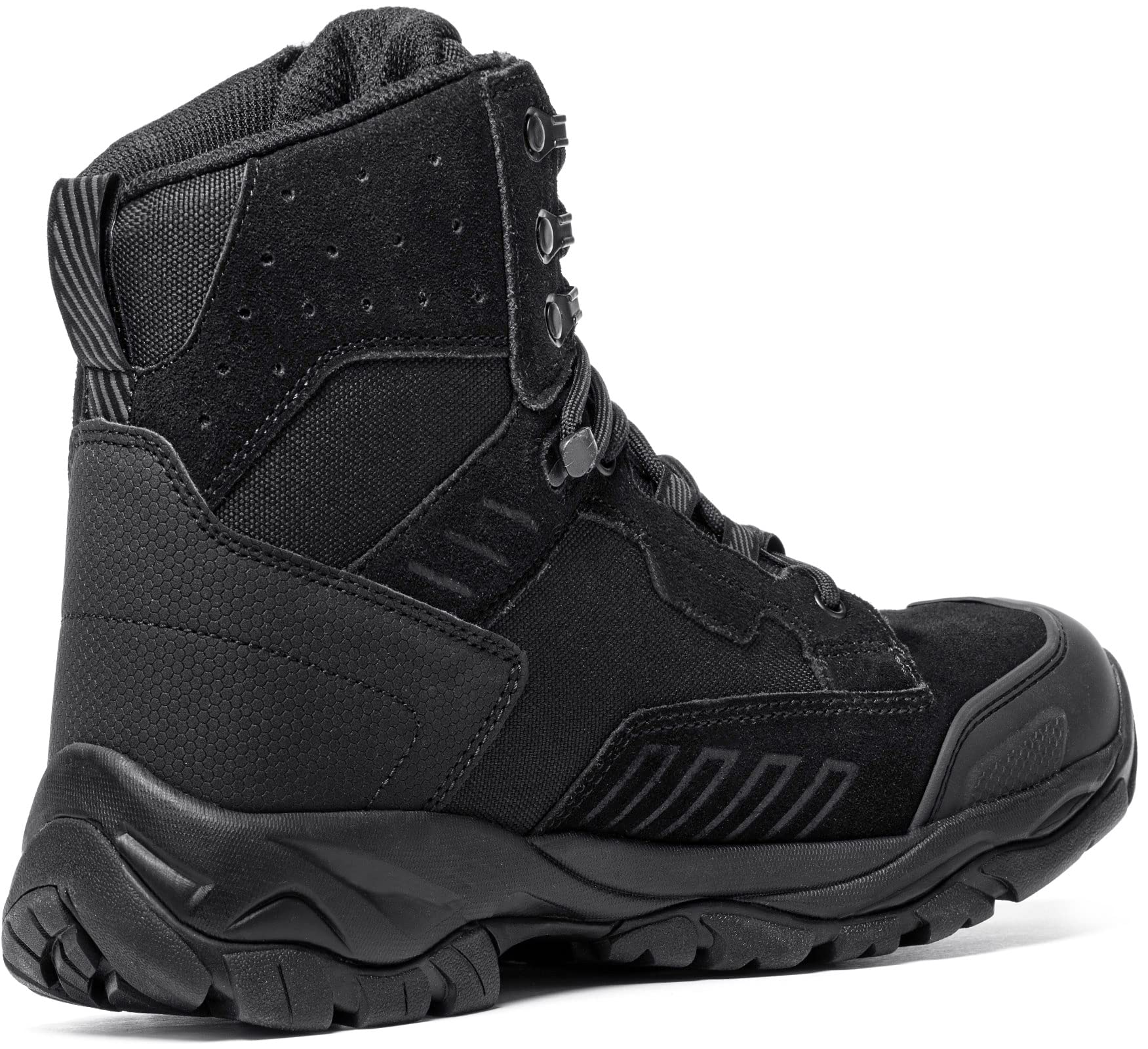 CQR Men's Military Tactical Boots, Lightweight 6 Inches Combat Boots, Durable EDC Outdoor Work Boots, Fathom 6 - Suede Black, 12