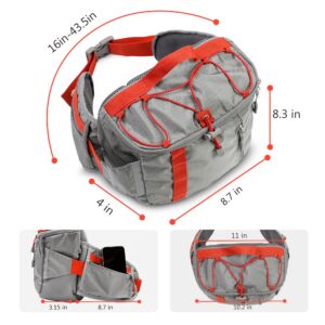 Zavothy Hydration Waist Pack Hip Pack Running Fanny Pack with 1.5 L Water Bladder for Biking Hiking Hydration Pack Gray