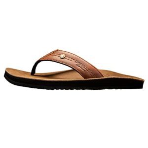 combat flip flops mens ak-47 brown leather ergo- size 7