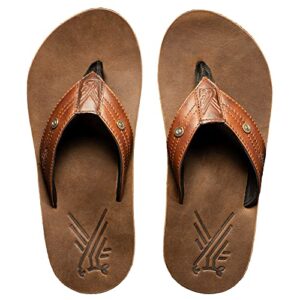 Combat Flip Flops Mens AK-47 Brown Leather Ergo- Size 7