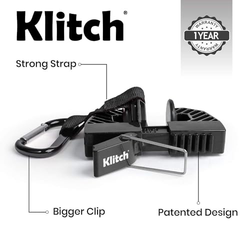 Klitch Footwear Clip, Shoe Bag, Hang Extra Shoes Cleats Boots or Gear on Your Bag. Works on Soccer, Baseball, Basketball, Track, Running Shoes, Flip Flops and More. Black