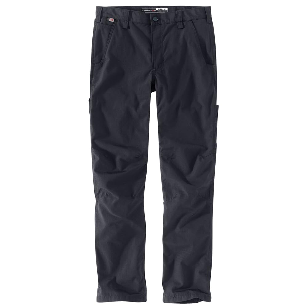 Carhartt Men's Flame-Resistant Force Relaxed Fit Ripstop Utility Work Pant, Deep Navy, 38 x 30