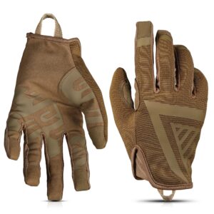 glove station the impulse - tactical shooting gloves for men with touchscreen compatibility, lightweight design and outstanding grip for outdoor, sports, motorcycle and work - tan, small size