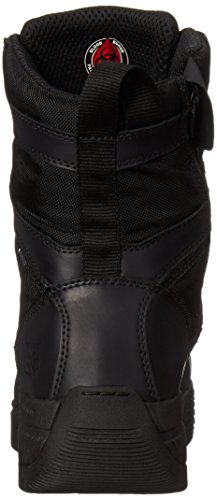 Timberland PRO Men's 8 Inch Valor Comp Toe Waterproof Side Zip Work Boot, Black Smooth Leather Ballistic Nylon, 4.5 W US