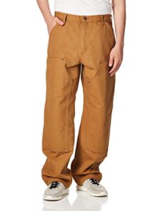 carhartt men's loose fit washed duck double-front utility work pant, brown, 44w x 30l