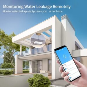 eMylo Water Leak Detector WiFi, 120dB Water Sensor for Leak WiFi with App Notification, WiFi Water Sensor Work with Tuya and Smart Life APP for Kitchen, Bathroom, Warehouse, Laundry, Basement