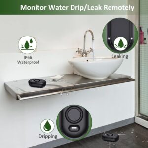 Water Leak Detector Sensor Alarm: Home Water Flooding Monitor Smart Sink Overflow Monitoring Adjustable Wet Moisture Alert Pipe Leakage Drip Detection Warning for Basement Floor (1 Sensor)