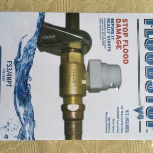 FloodStop Water Heater Auto-Shutoff Valve, FS3/4NPT, V4 Controller, Water Damage Prevention