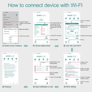 ShikeIoT Wireless Water Leak Detector with Email,Wi-Fi Flood&Freeze Sensor, Smart Leak and Drip Alert,Loud Audible Alarm Alerts–No Need Install-Remote Waterproof Leak Sensor for Home, Basement 1 Pack