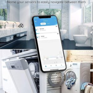 Govee Water Detectors 7 Pack Sensor with 100dB Adjustable Audio Alarm Bundle with Govee WiFi Smart Gateway with Alert Email & APP Push for Home Bedrooms