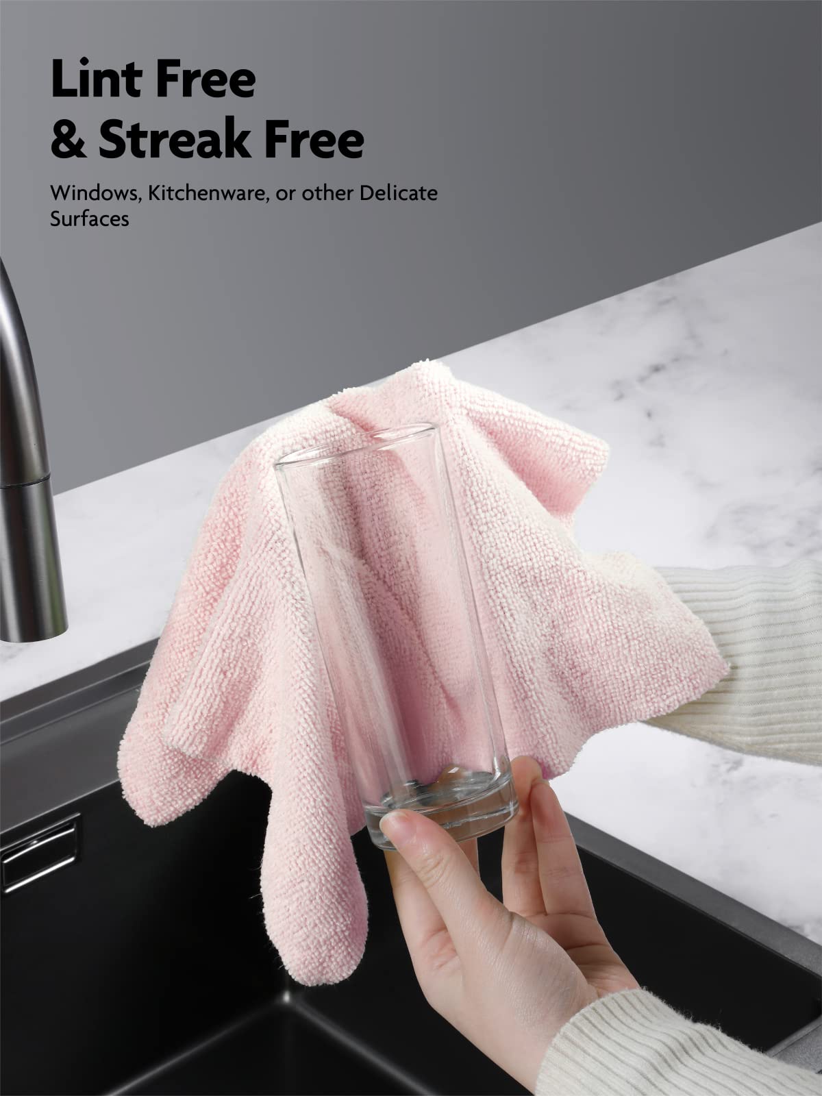 Fantasticlean Microfiber Cleaning Cloth Roll -75 Pack, 12x12", Tear Away Towels, Reusable Washable Rags (Pink)