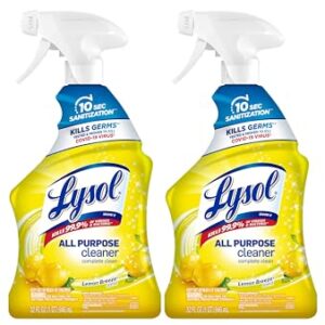 LYSOL All-Purpose Cleaner, Sanitizing and Disinfecting Spray, To Clean and Deodorize, Lemon Breeze Scent, 32oz, Pack of 2