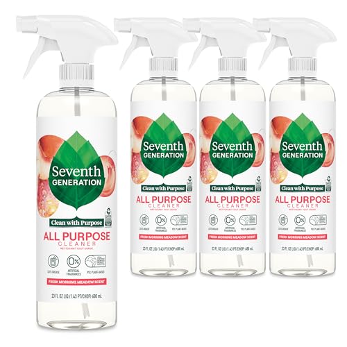 Seventh Generation All Purpose Cleaner, Degreasing Formula, Fresh Morning Meadow Scent, 23 oz (Pack of 4)